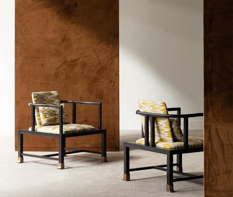 Handcrafted Imperial Style Armchair With Cast Brass Feet For Sale at ...