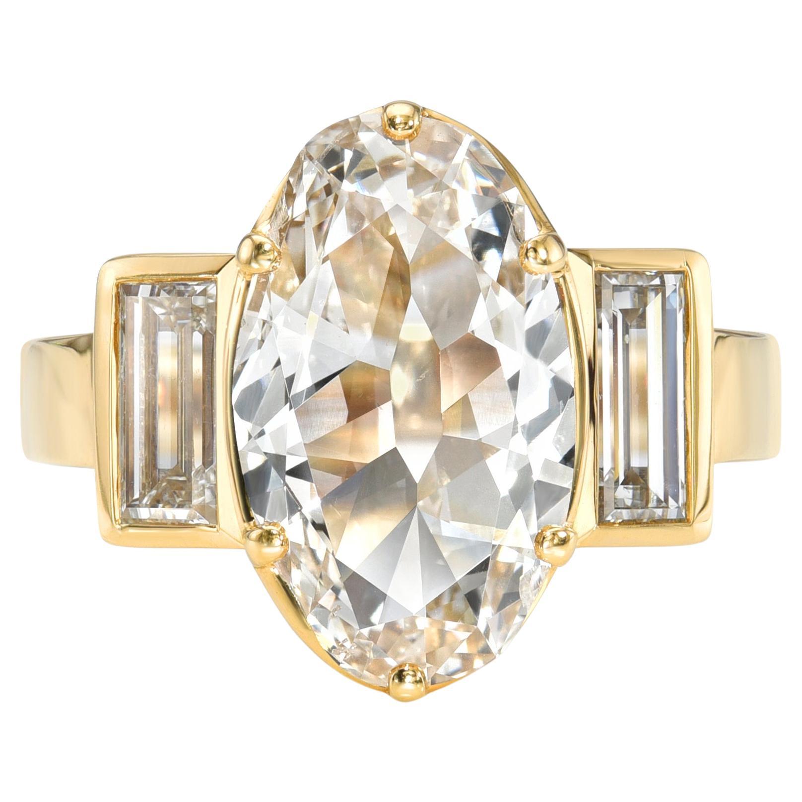 Handcrafted Andie Oval Rose Cut Diamond Ring by Single Stone For Sale at 1stDibs
