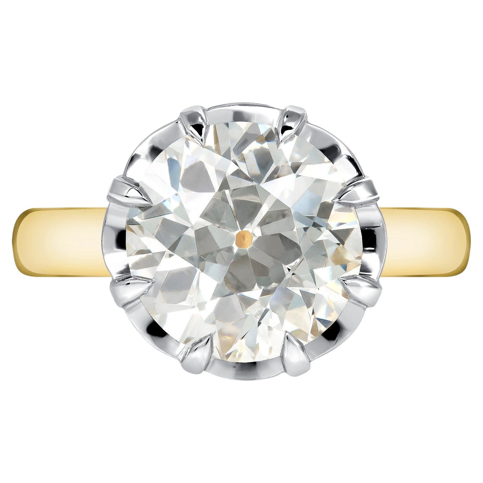 Single Stone 18 Karat Yellow Gold Old European Cut Diamond Cori Ring ...