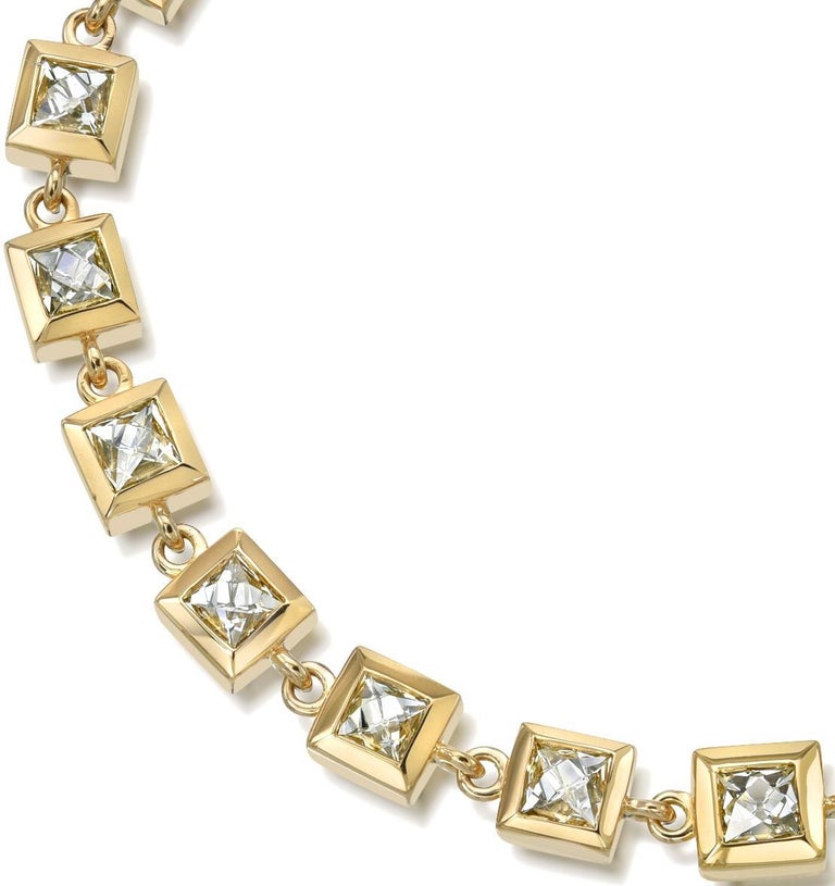 Handcrafted Karina French Cut Diamond Bracelet by Single Stone For Sale at 1stDibs