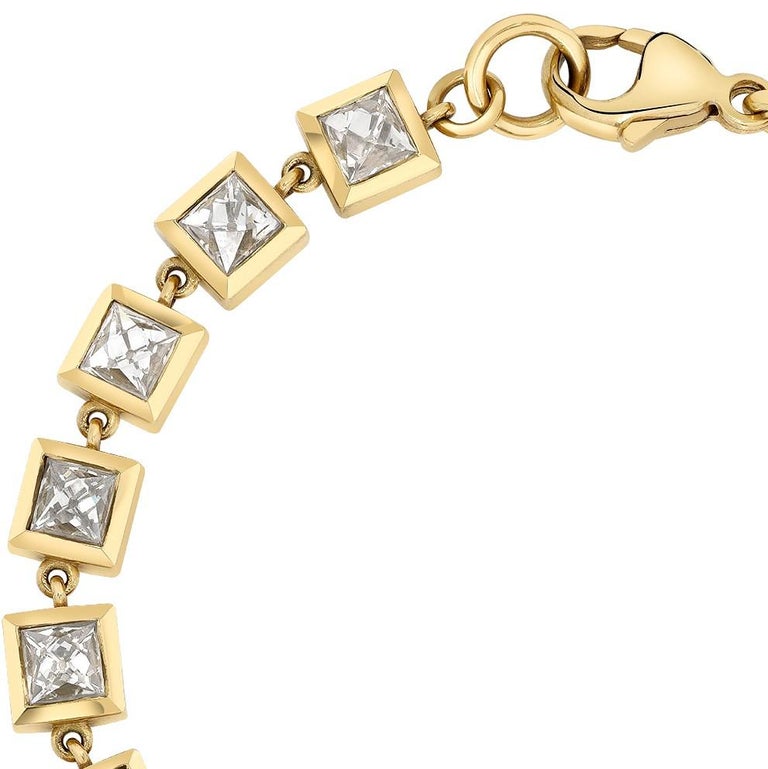 Handcrafted Karina French Cut Diamond Bracelet by Single Stone For Sale at 1stDibs