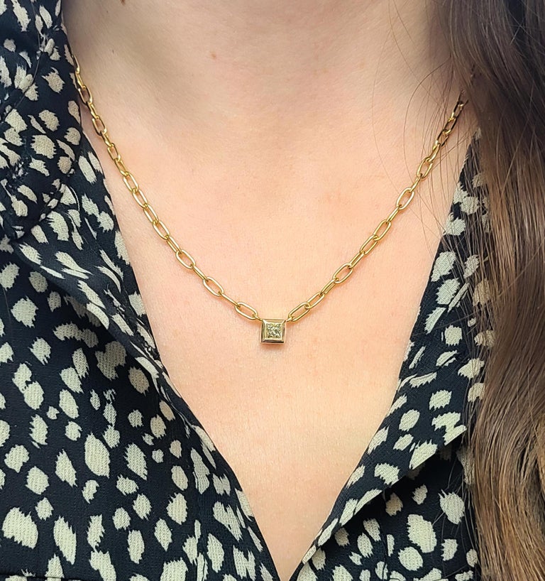 Handcrafted Karina French Cut Diamond Necklace by Single Stone For Sale at 1stDibs