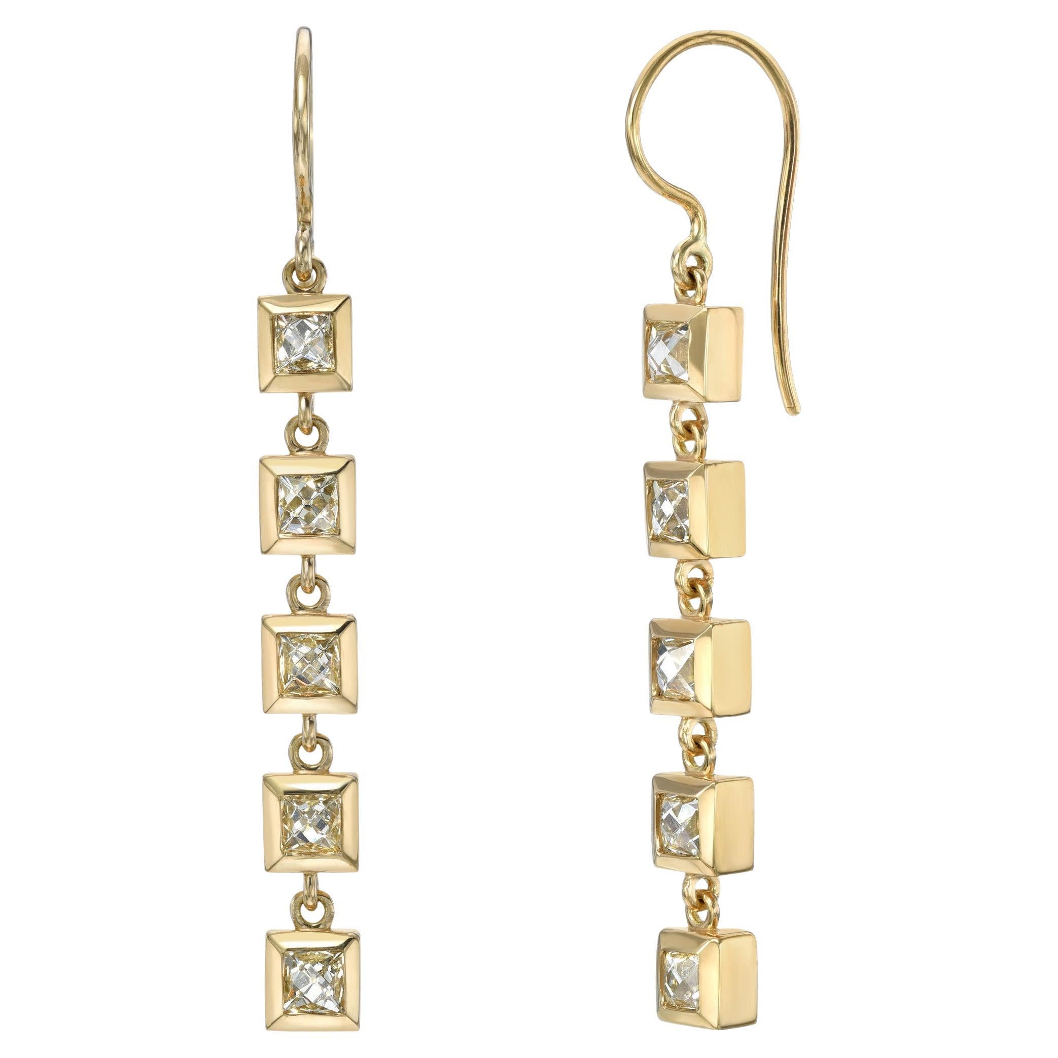 Temple St Clair Gold Multistone Shoulder Duster Earrings For Sale at ...