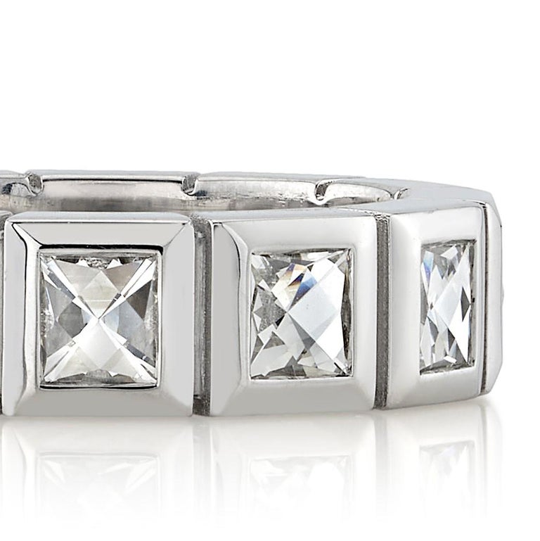 Handcrafted Large Karina French Cut Diamond Eternity Band by Single Stone For Sale at 1stDibs