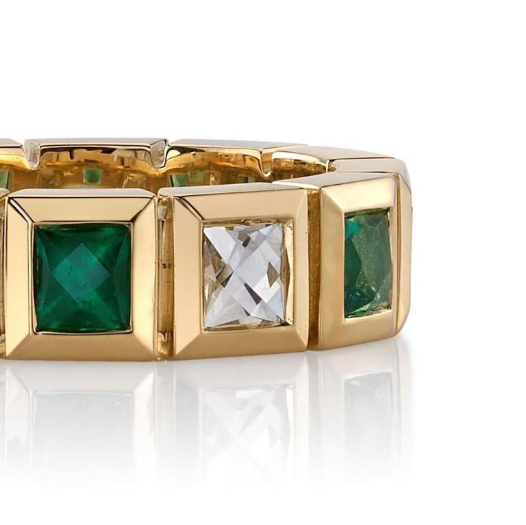 Customizable Handcrafted Large Karina French Cut Diamond/Gemstone Band by Single Stone For Sale ...