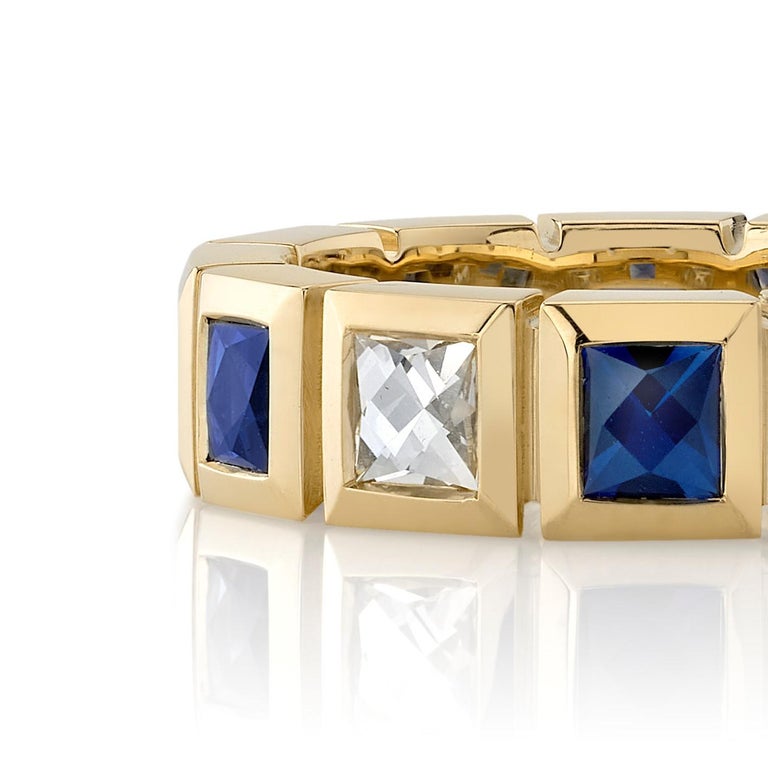 Customizable Handcrafted Large Karina French Cut Diamond/Gemstone Band by Single Stone For Sale ...