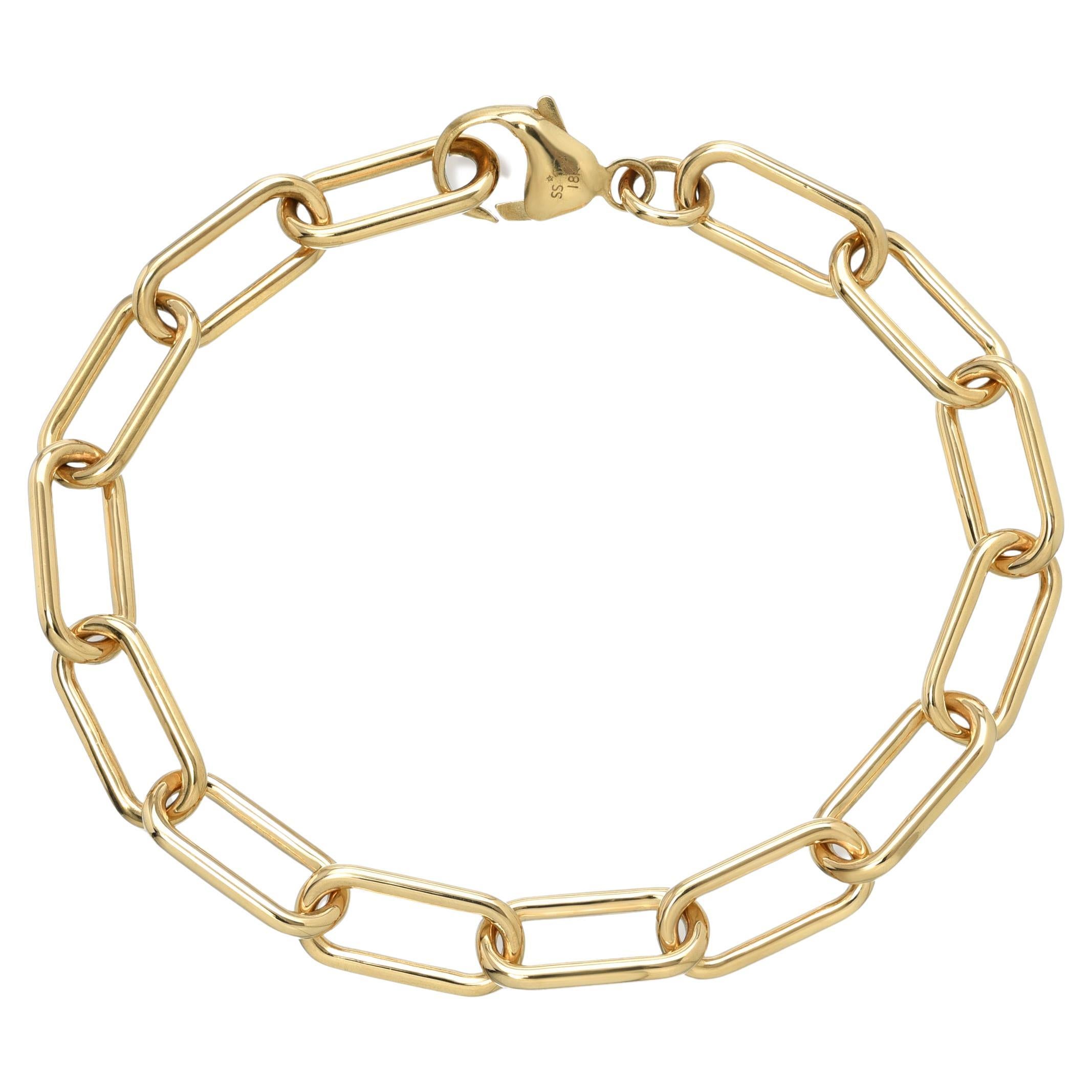 Handcrafted Libby Paper Clip Link Bracelet by Single Stone For Sale at 1stDibs