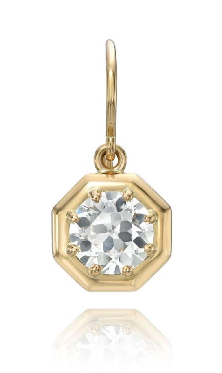 Handcrafted Lola Old European Cut Diamond Drop Earrings by Single Stone ...
