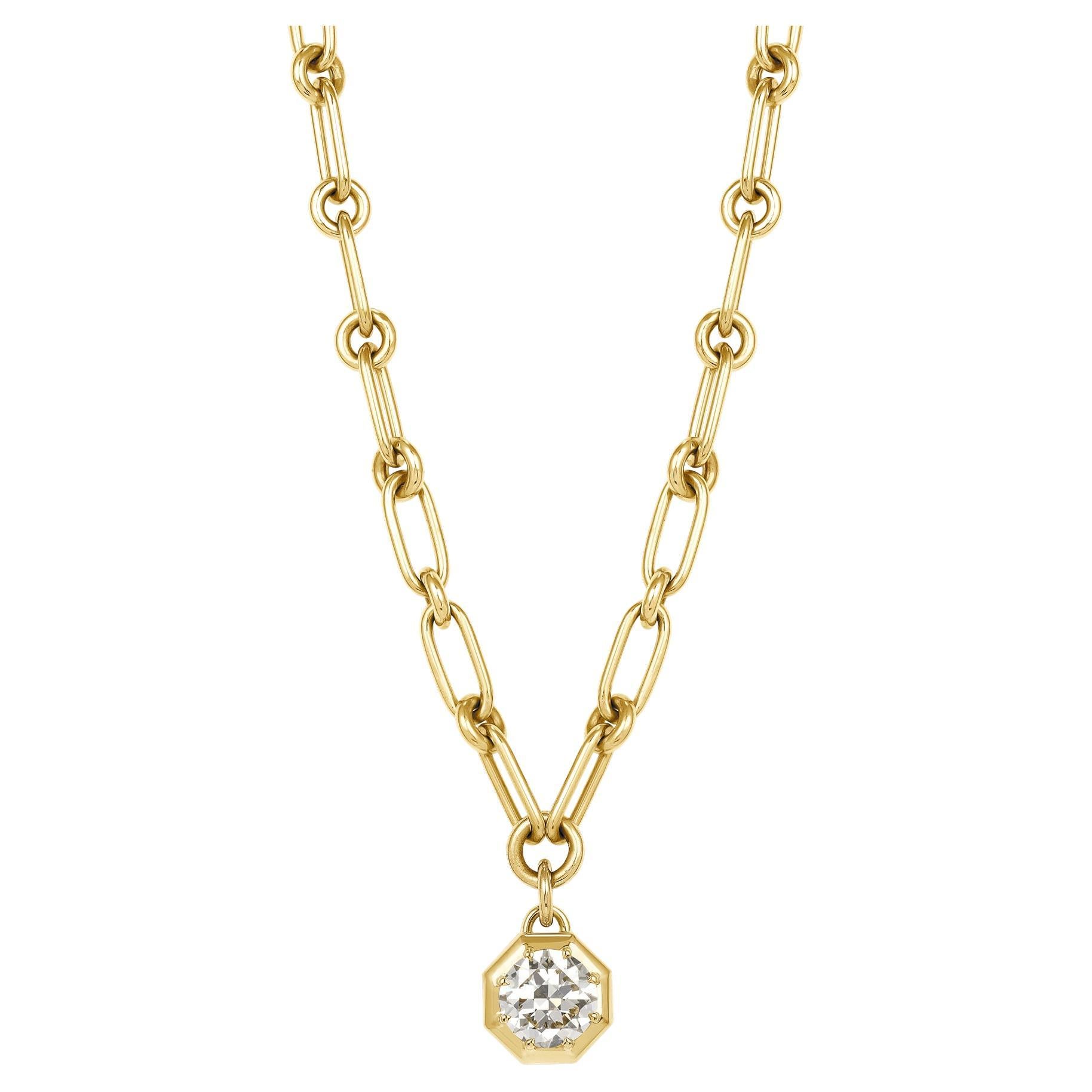 Handcrafted Rosalina Old European Cut Diamond Necklace by Single Stone ...