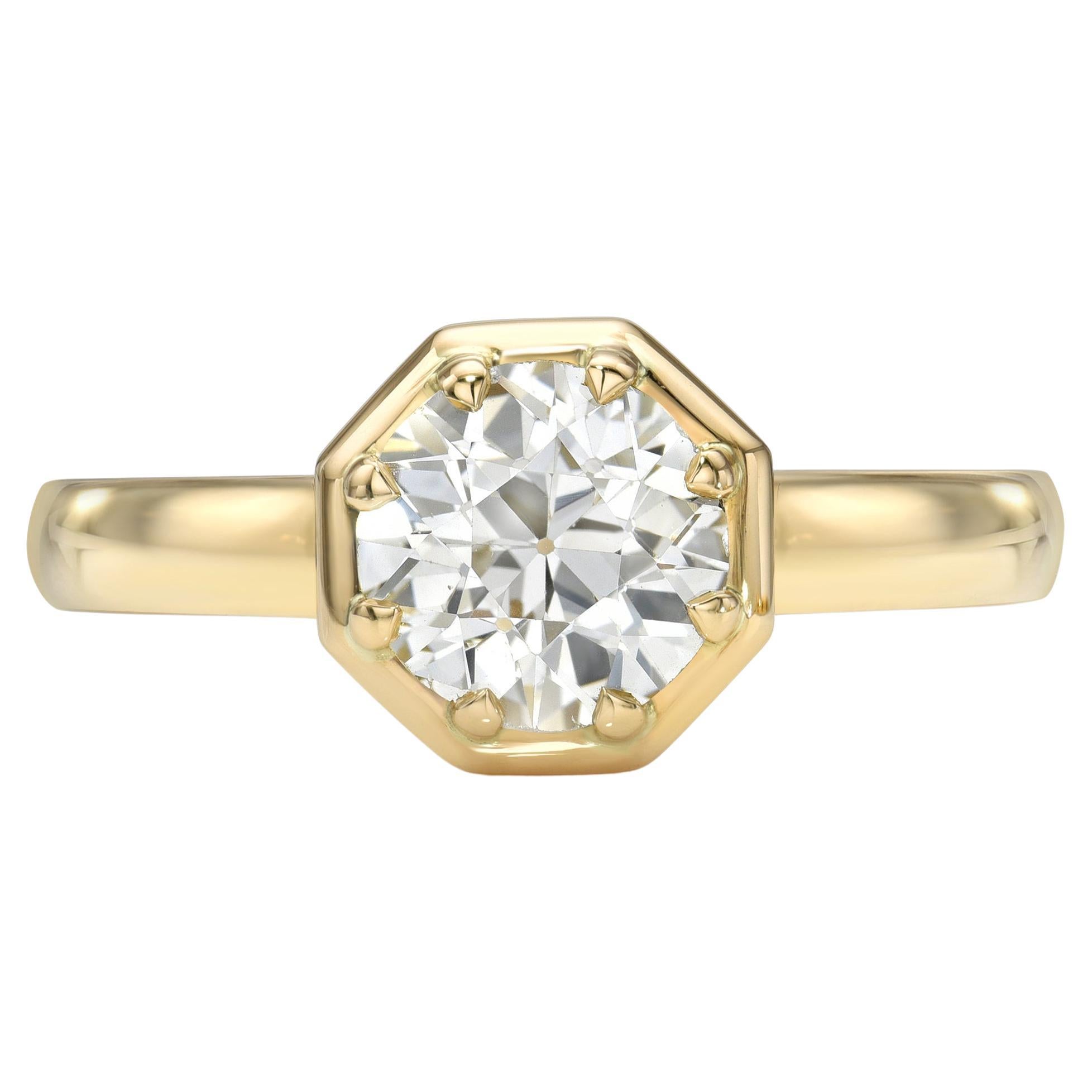 Handcrafted Lola Old European Cut Diamond Ring by Single Stone For Sale ...