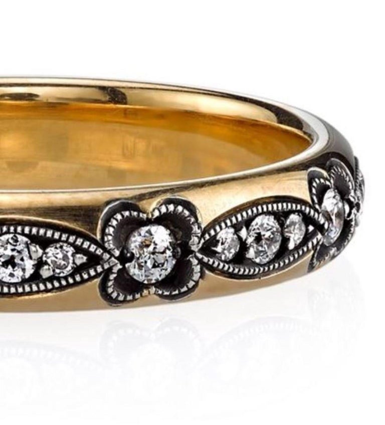 Handcrafted Makayla Old European Cut Diamond Eternity Band by Single Stone For Sale at 1stDibs