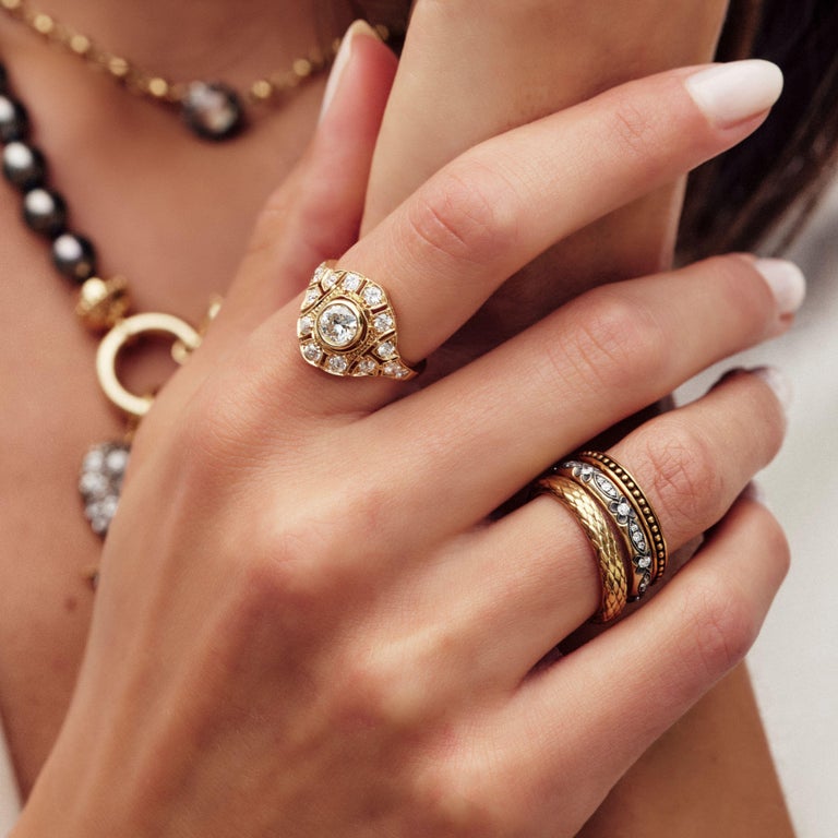 Handcrafted Makayla Old European Cut Diamond Eternity Band by Single Stone For Sale at 1stDibs