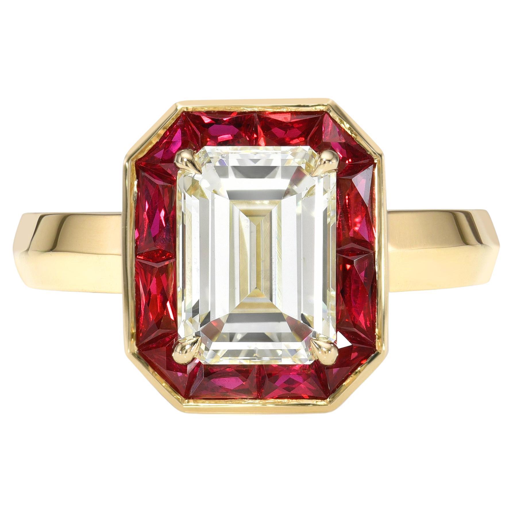 Handcrafted Maria Emerald Cut Diamond Ring by SIngle Stone. For Sale at ...