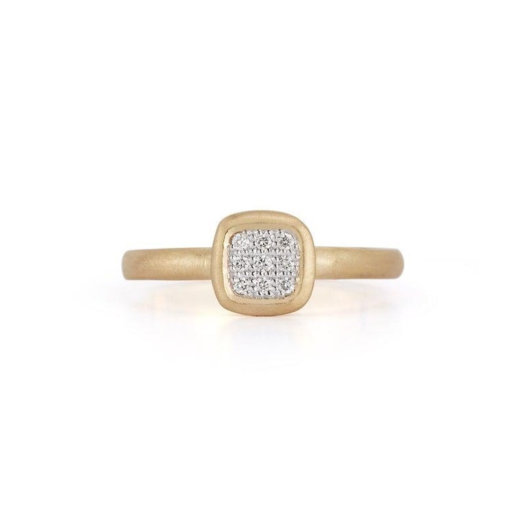 Customizable Handcrafted Matte-Finished Square-Shaped Diamond Centered ...