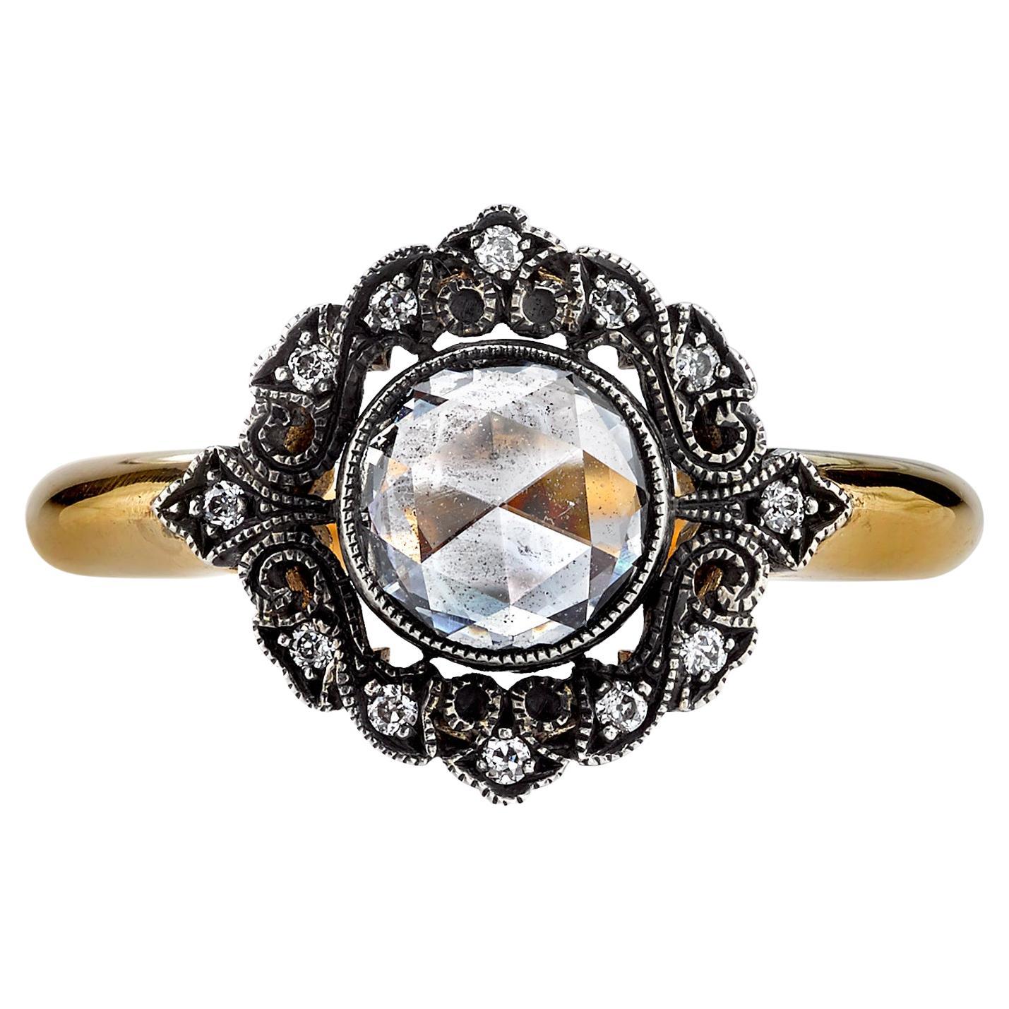 Handcrafted Chelsea Rose Cut Diamond Ring by Single Stone For Sale at ...