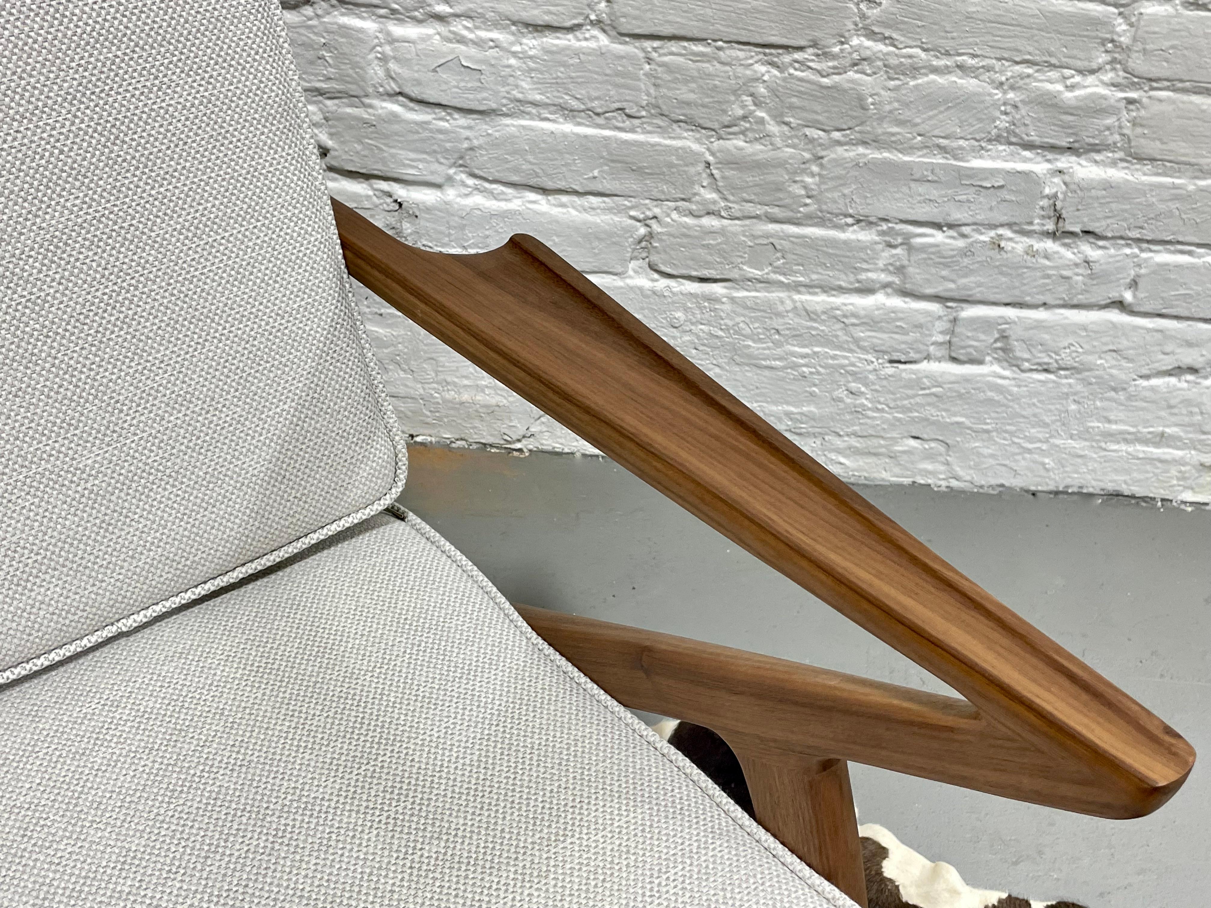 Handcrafted Mid-Century Modern Styled Walnut Lounge Chair For Sale at ...
