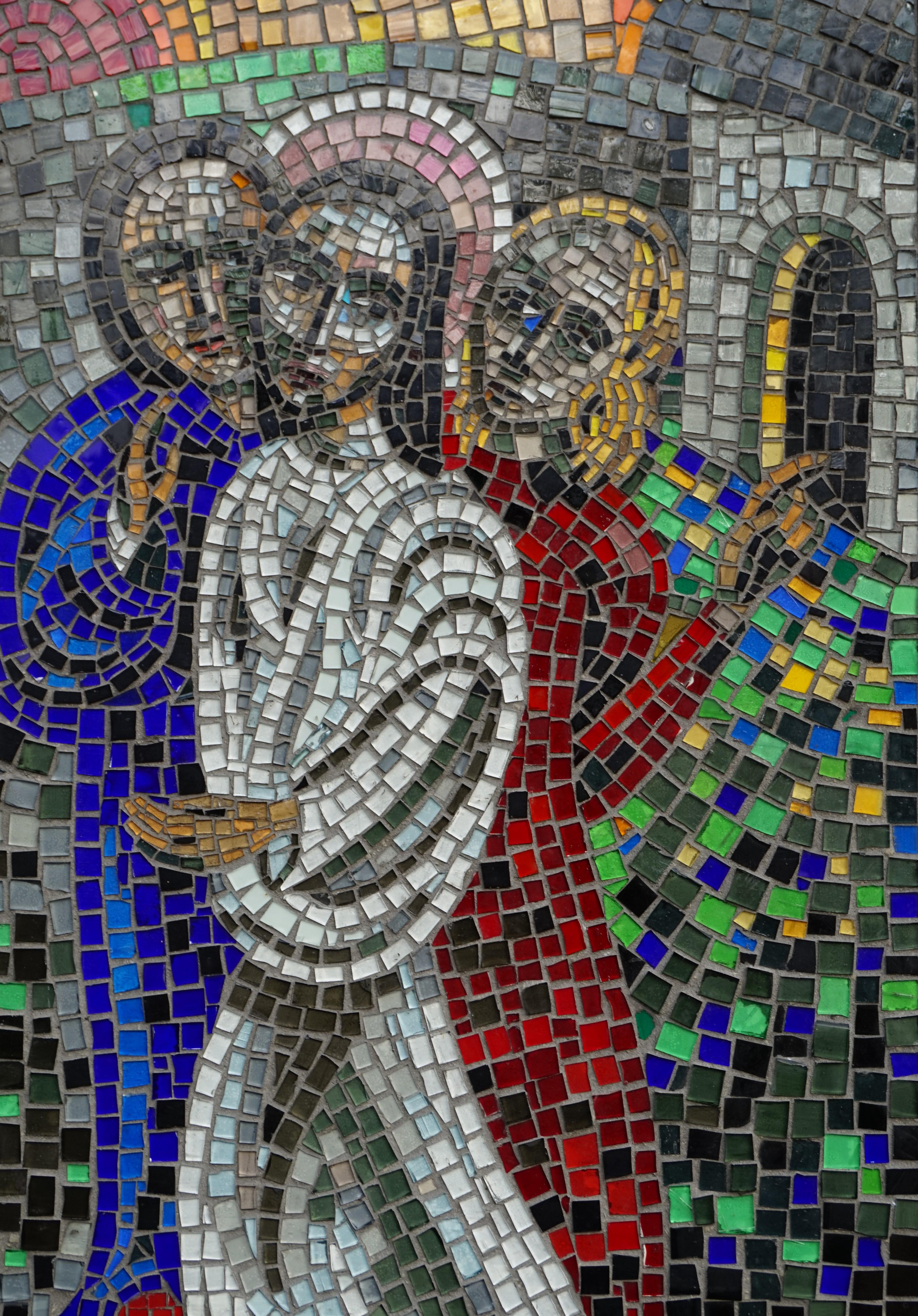 Handcrafted Midcentury Glass Mosaic Picture of Resurrection of Jesus in ...
