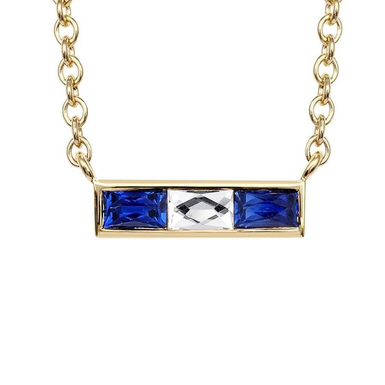 Handcrafted Monet French Cut Diamond and Gemstone Necklace by Single ...