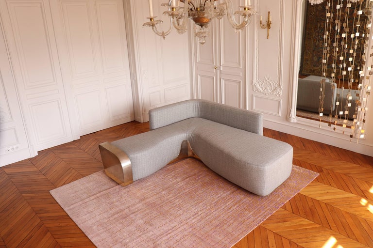 Handcrafted Moon Couch - handmade with silvered brass and handwoven ...