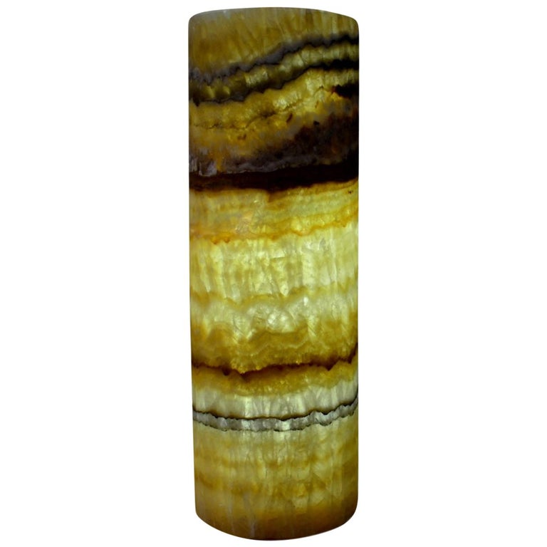 Handcrafted Multi Green Round Onyx Table Lamp For Sale at 1stDibs