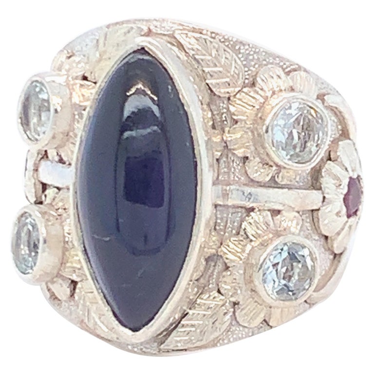 Handcrafted Natural Iolite One of a Kind Sterling Silver Cocktail Ring ...