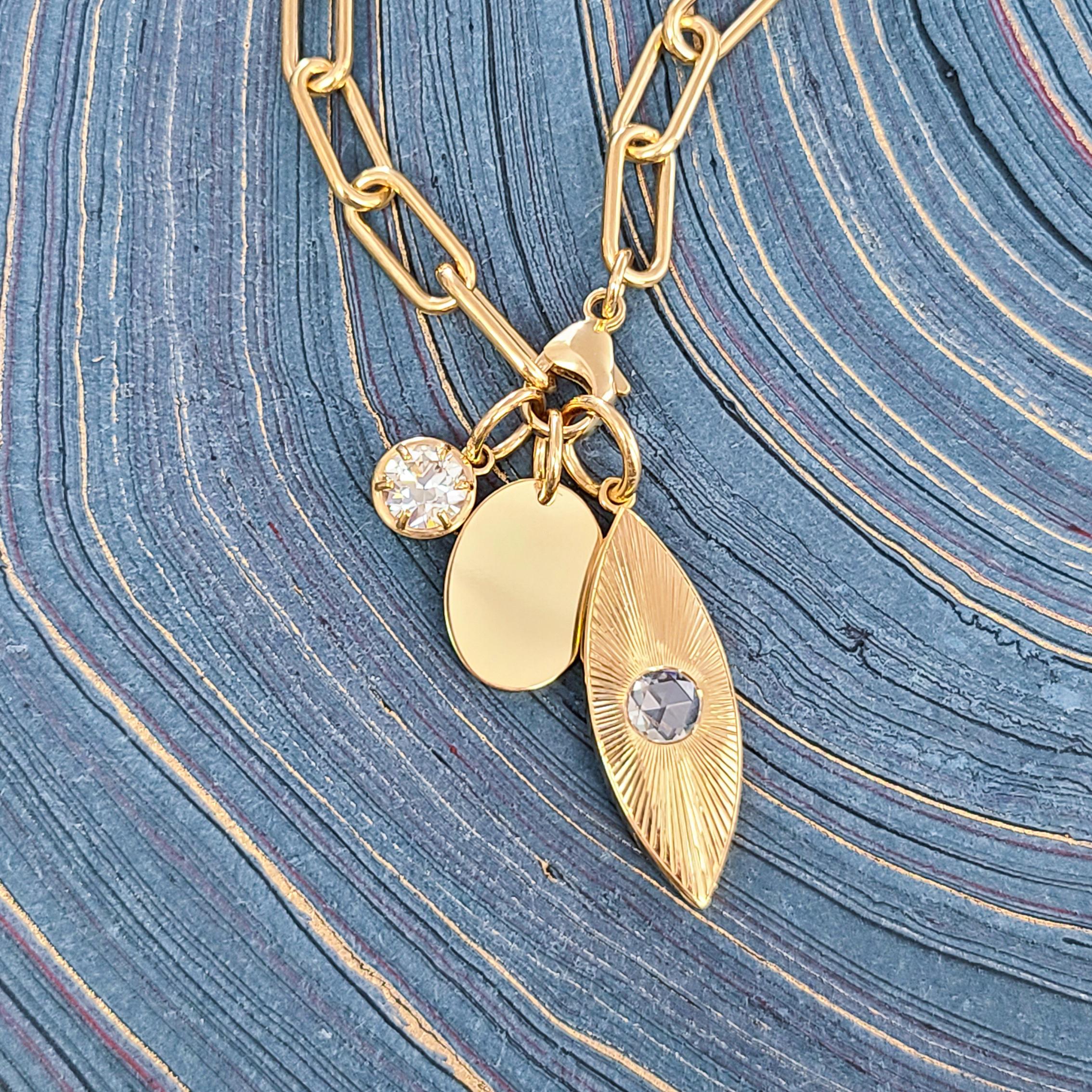 Handcrafted Naya Rose Cut Diamond Pendant by Single Stone For Sale at ...