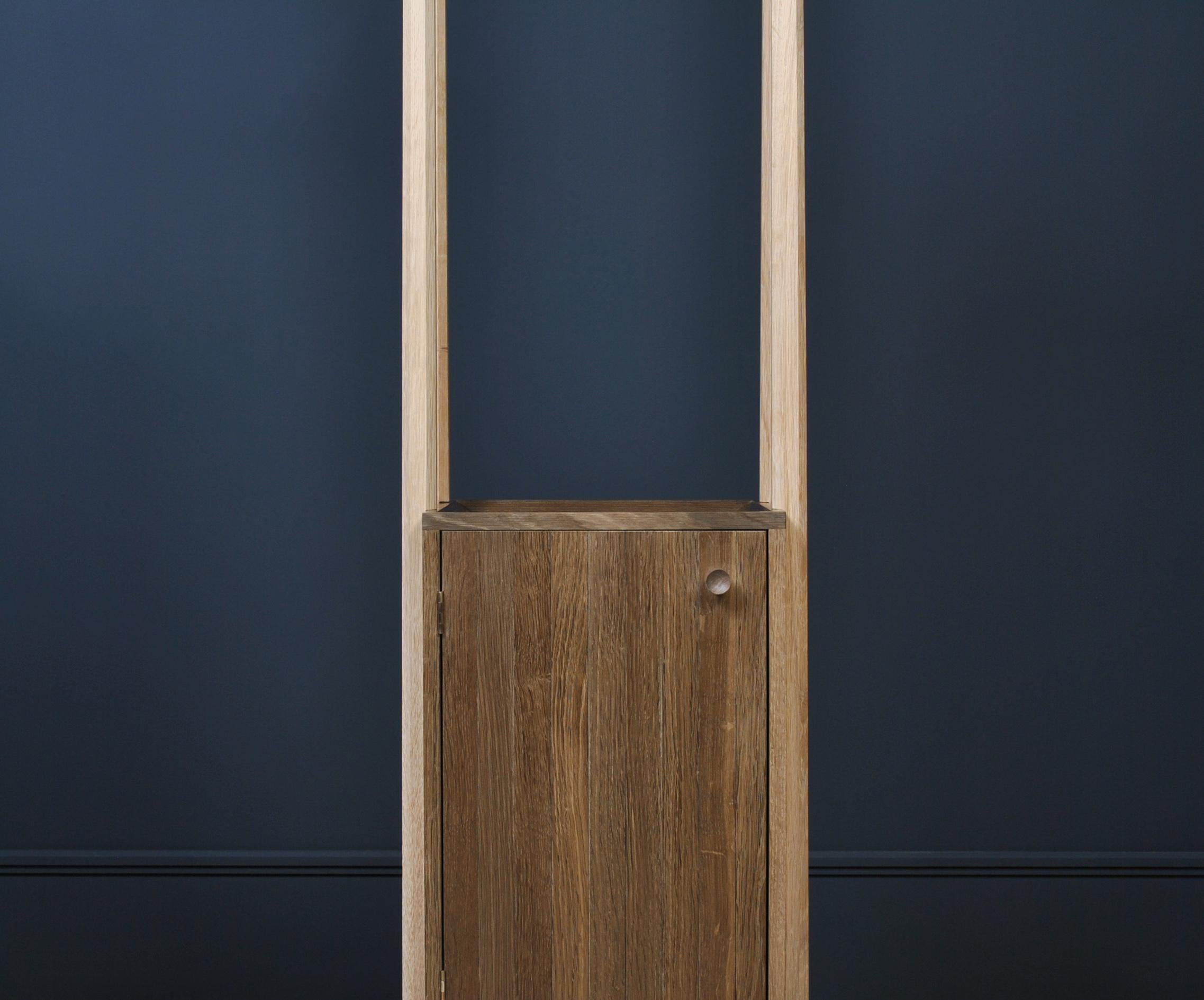 Handcrafted Oak Hall Entry Cabinet For Sale at 1stDibs