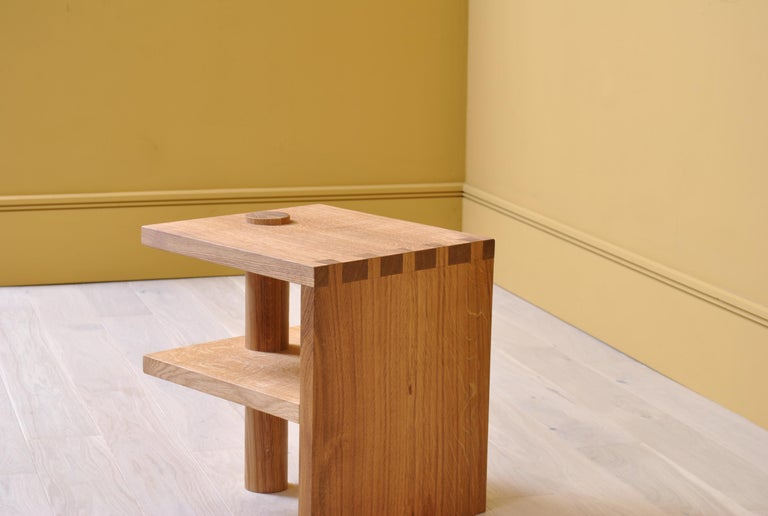 Handcrafted Oak End Table For Sale at 1stDibs