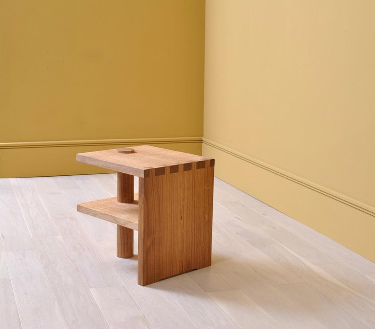 Handcrafted Oak End Table For Sale at 1stDibs