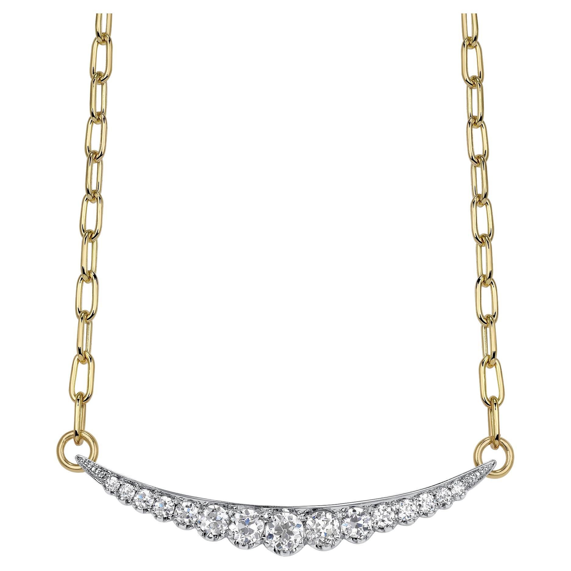 Handcrafted Swallow Old European Cut Diamond Pendant by Single Stone ...