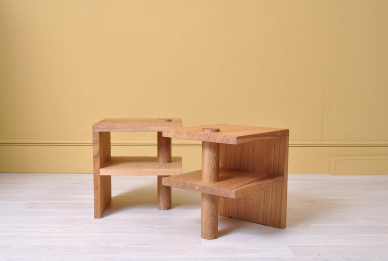 Handcrafted Pair of Architectural Pillar Stools For Sale at 1stDibs