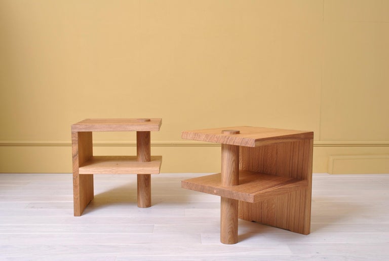 Handcrafted Pair of Architectural Pillar Stools For Sale at 1stDibs
