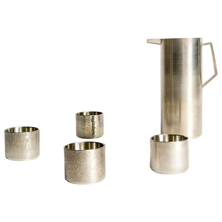 Handcrafted Pewter Sake Set For Sale at 1stDibs | handmade sake set ...