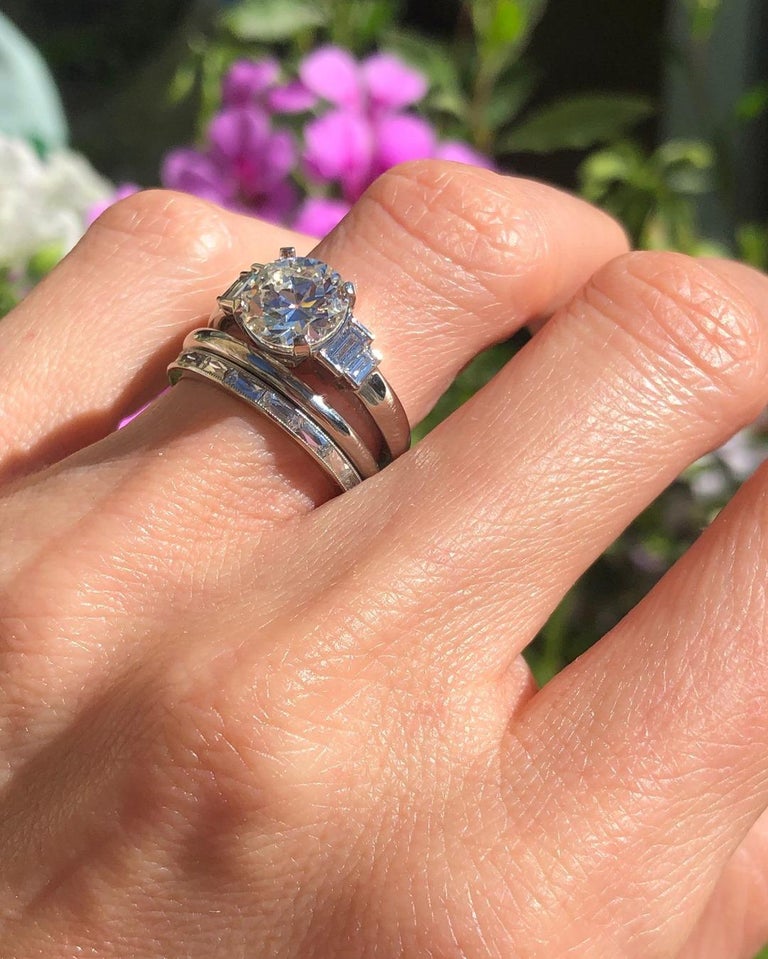 Handcrafted Small Leda Band in Platinum by Single Stone For Sale at 1stDibs