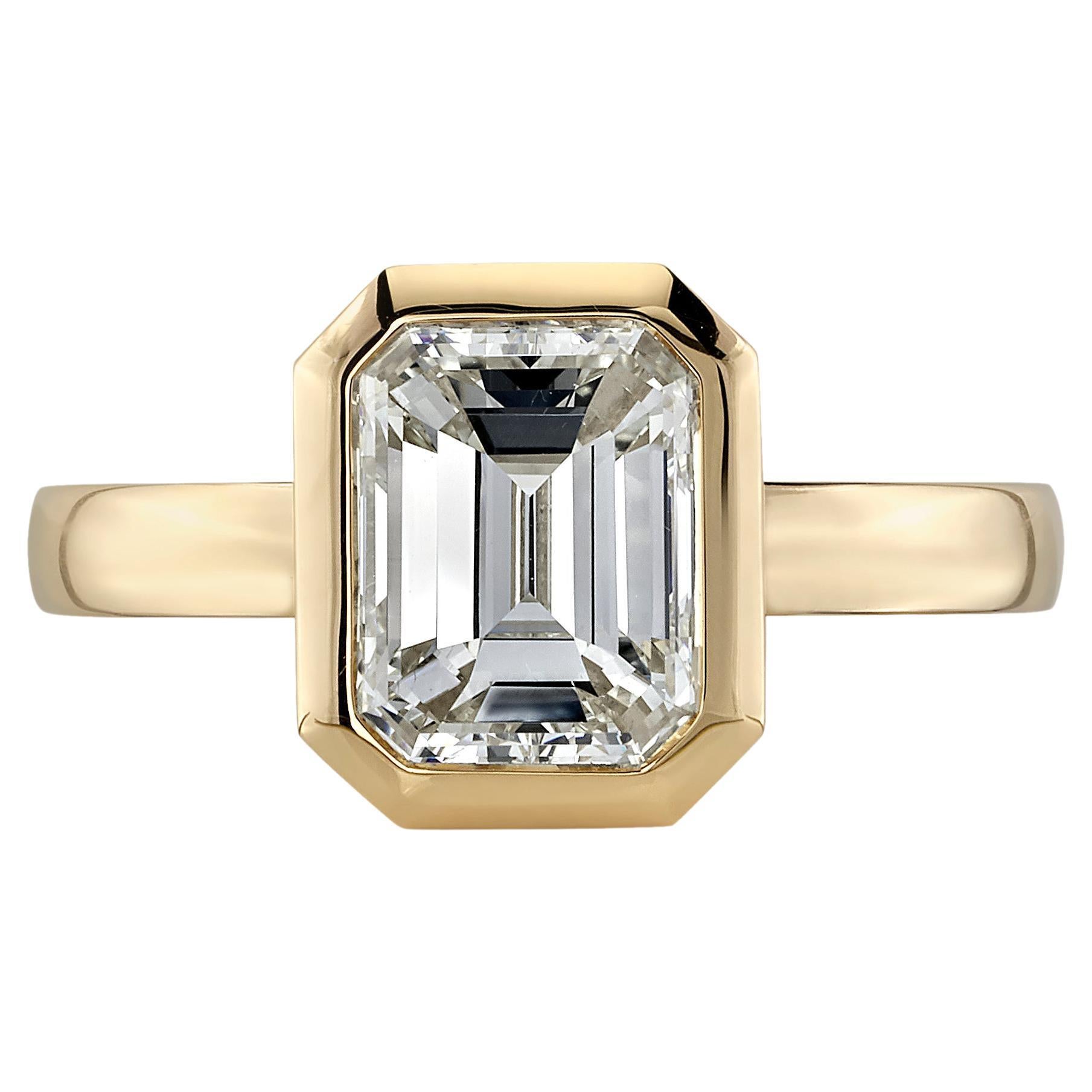 Handcrafted Amelia Emerald Cut Diamond Ring by Single Stone at 1stDibs