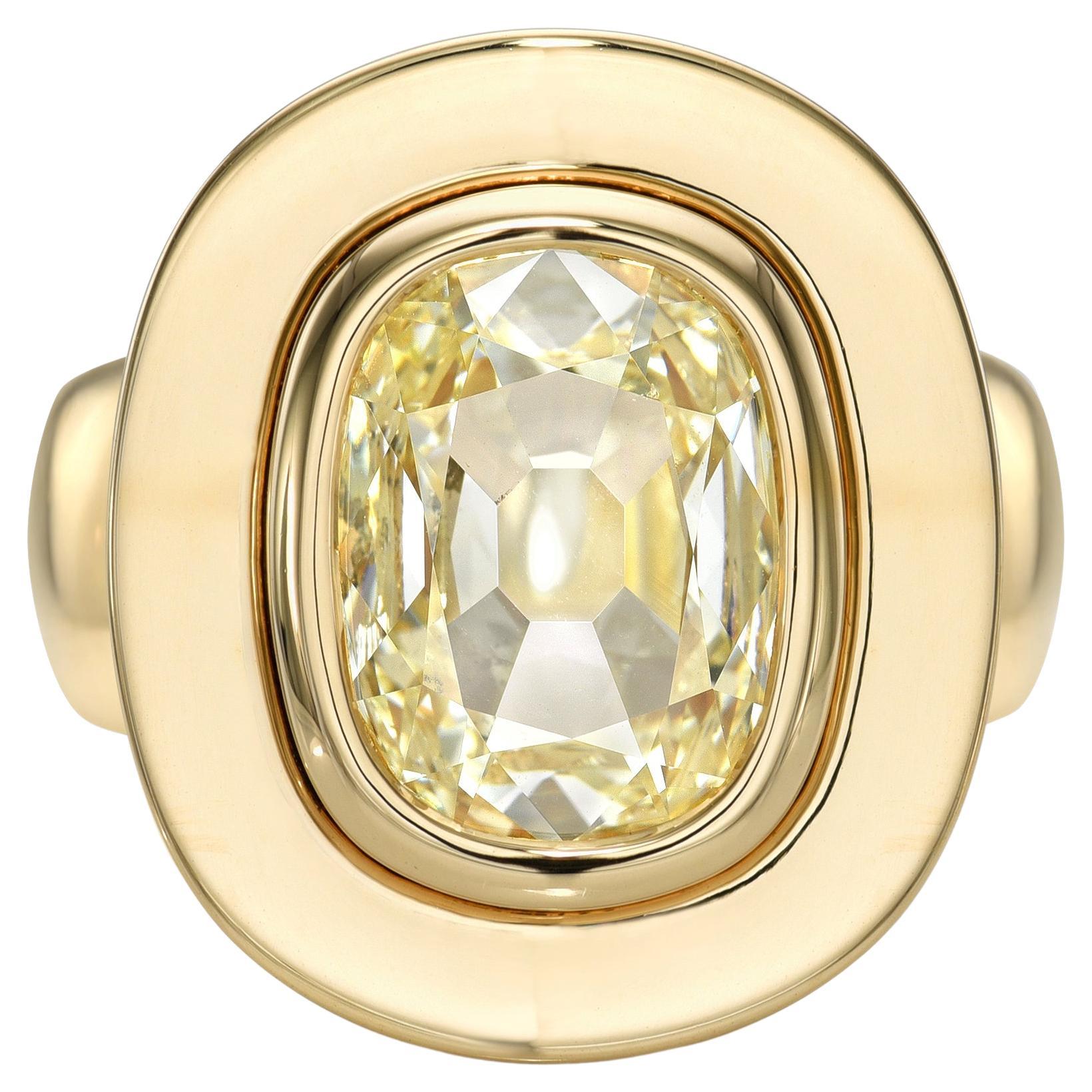 Handcrafted Rena Antique Emerald Cut Diamond Ring For Sale at 1stDibs