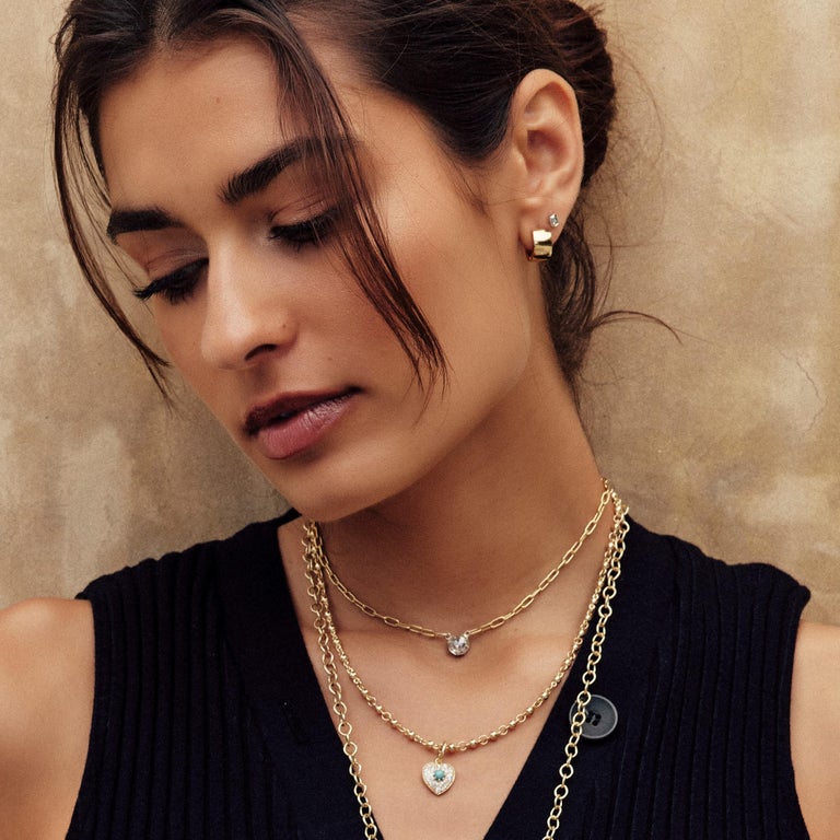 Handcrafted Rosary Chain in 18K Gold by Single Stone For Sale at 1stDibs