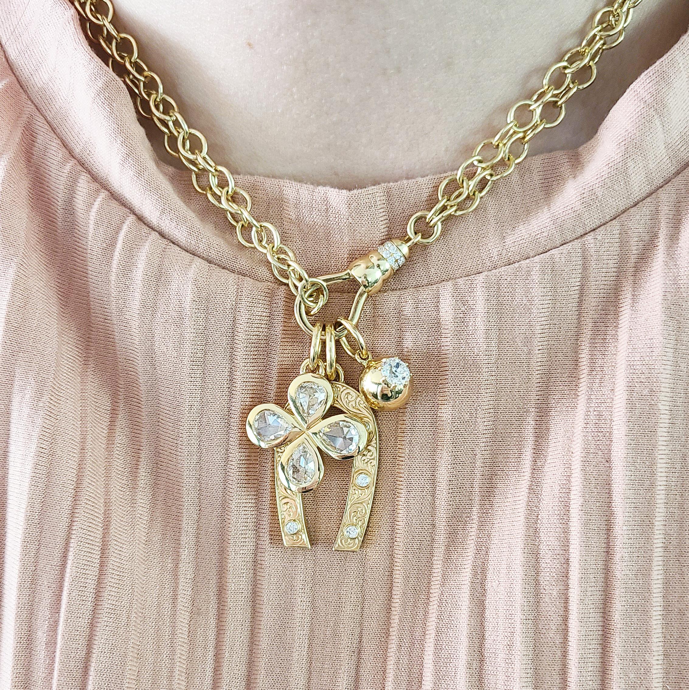 Handcrafted Rosemary Pear Shape Rose Cut Diamond Pendant by Single ...