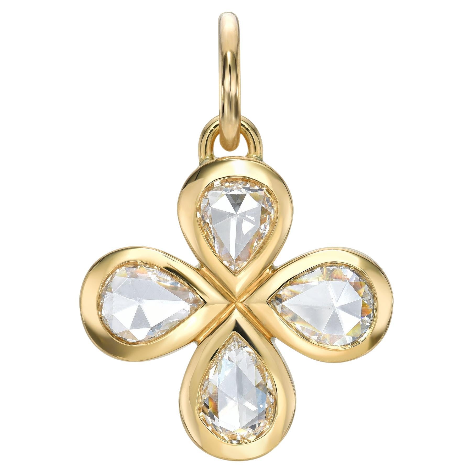 Handcrafted Naya Rose Cut Diamond Pendant by Single Stone For Sale at ...