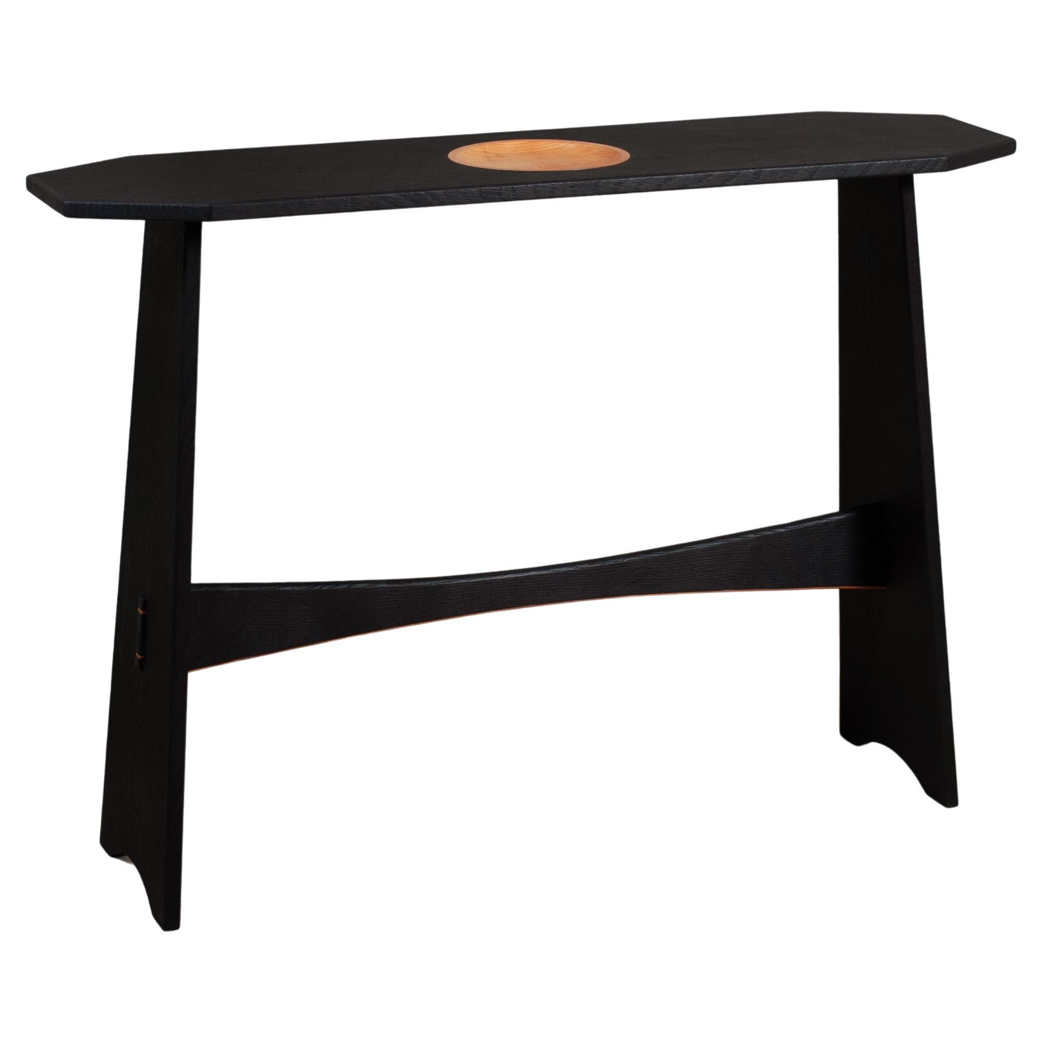 Handcrafted Scorched Oak Console Table For Sale at 1stDibs