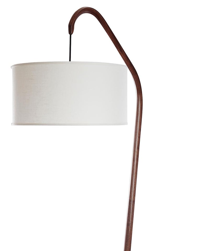Handcrafted Sculptural Steam Bent Walnut Standing Lamp For Sale at ...