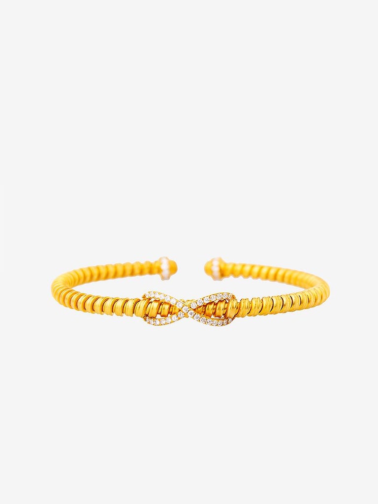 Handcrafted Single Infinity Sign 22K Gold Bracelet with Diamonds For ...