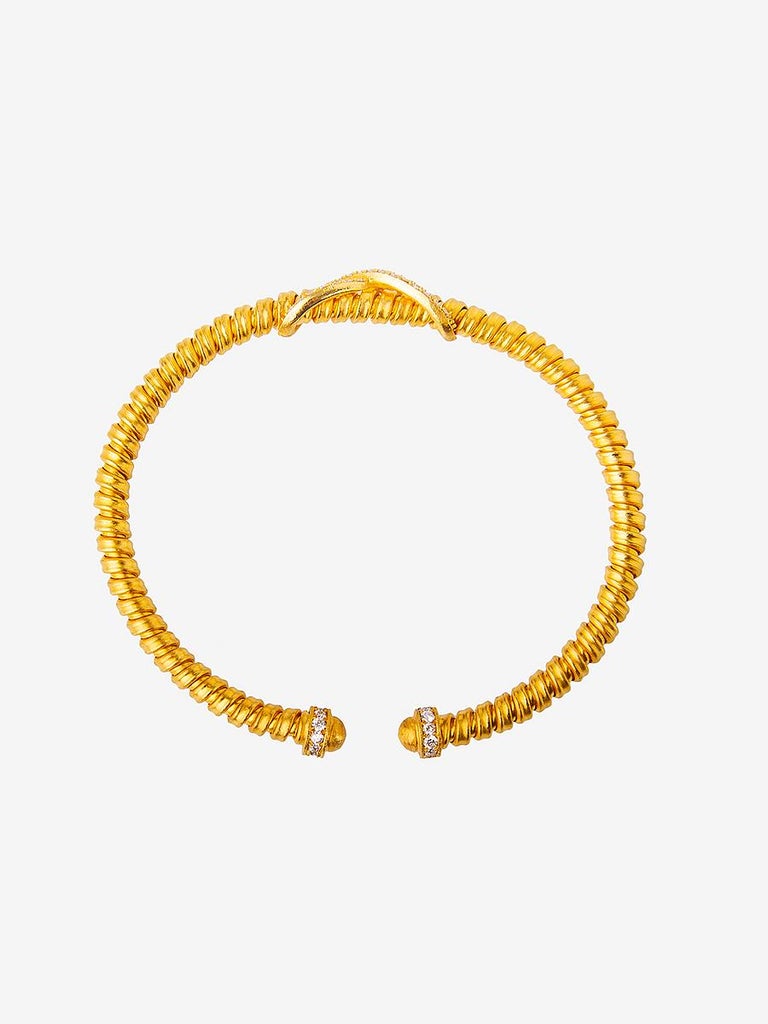 Handcrafted Single Infinity Sign 22K Gold Bracelet with Diamonds For ...