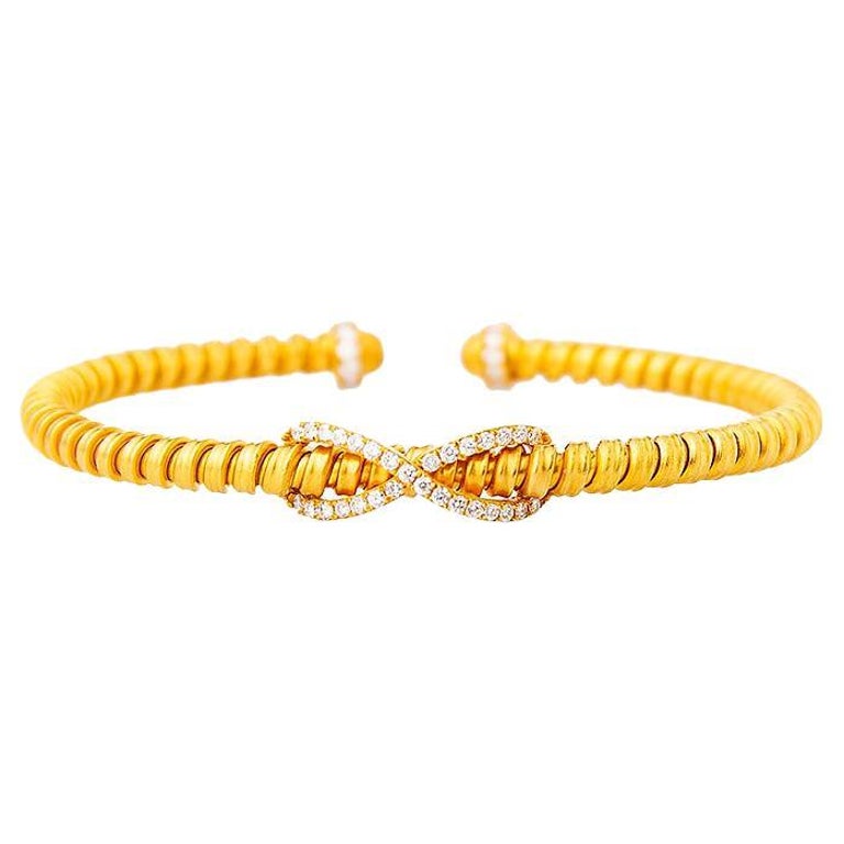 Handcrafted Single Infinity Sign 22K Gold Bracelet with Diamonds For ...