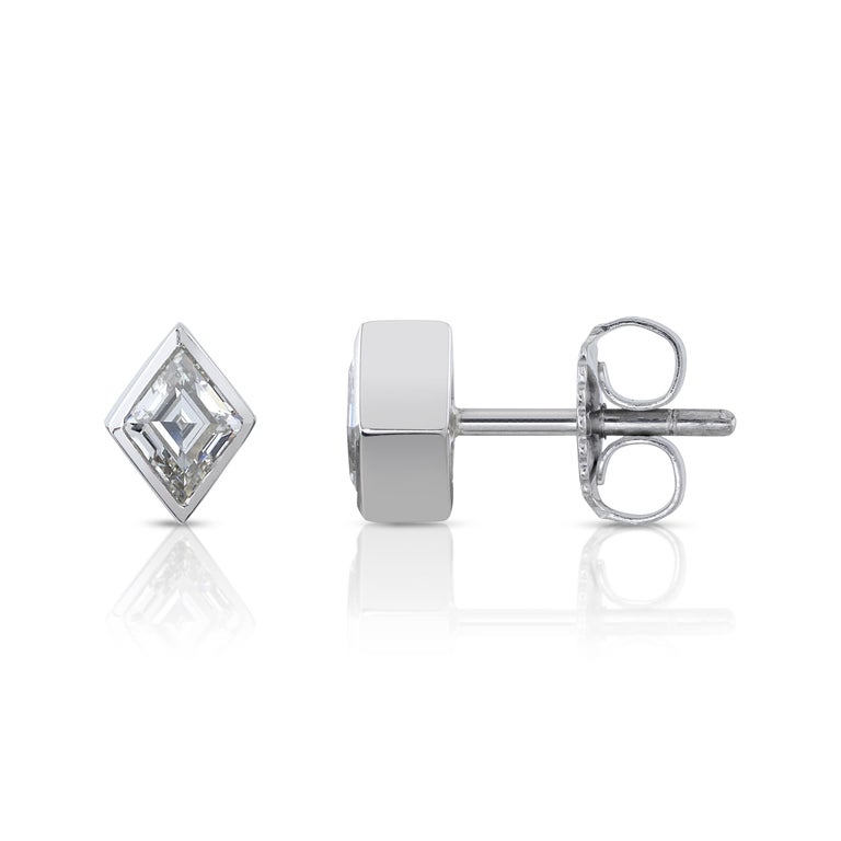 Handcrafted Sloane Lozenge Cut Diamond Earrings by Single Stone For ...