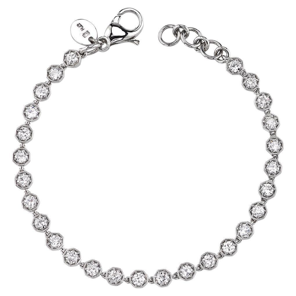 Handcrafted Small Gemma Diamond Bracelet by Single Stone For Sale at ...