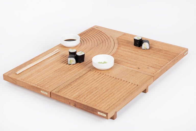 Handcrafted Solid Oak Wood Sushi Serving Board Set of Three For Sale at ...