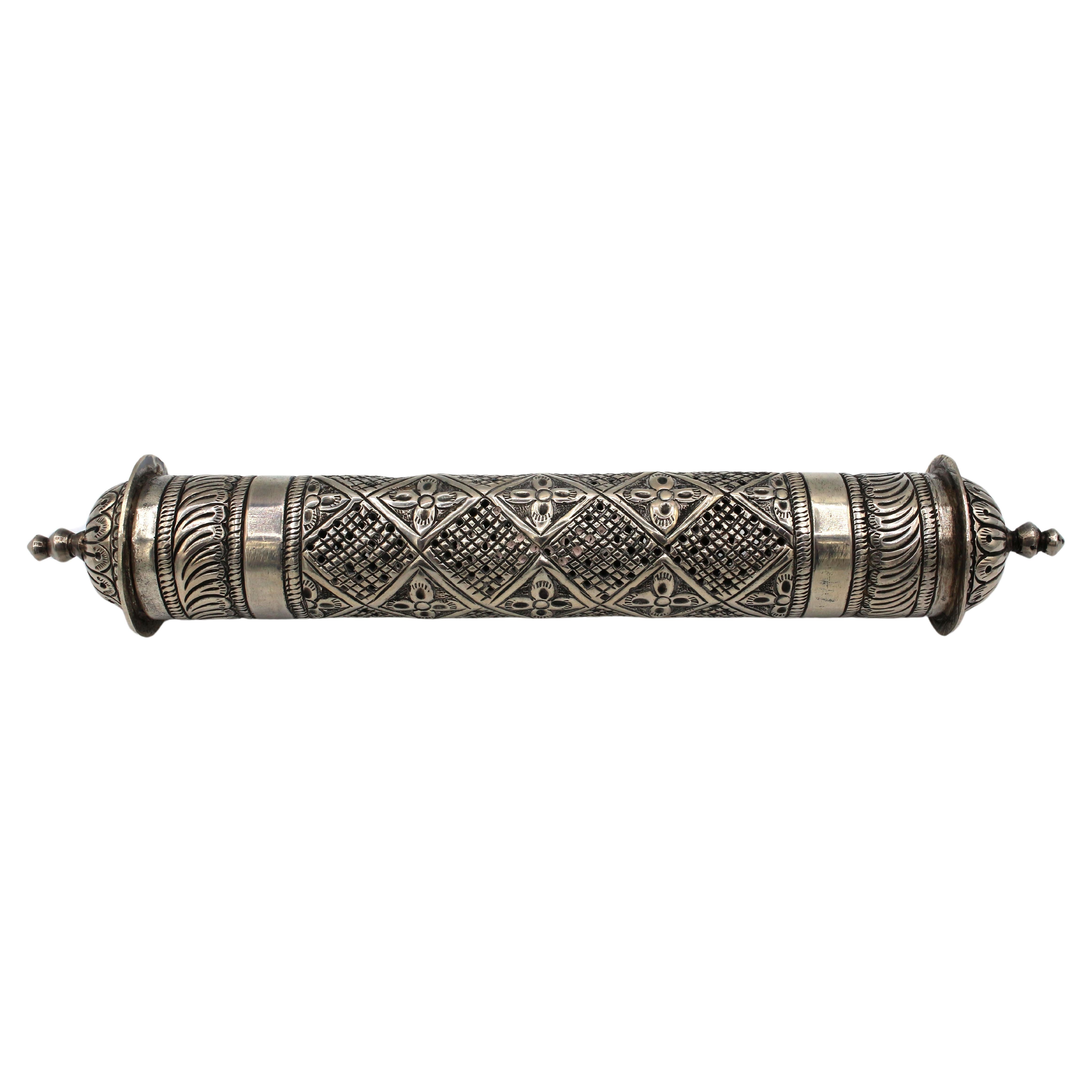 Handcrafted Solid Silver Indo-Persian Scroll Carrier. Late 19th Century ...