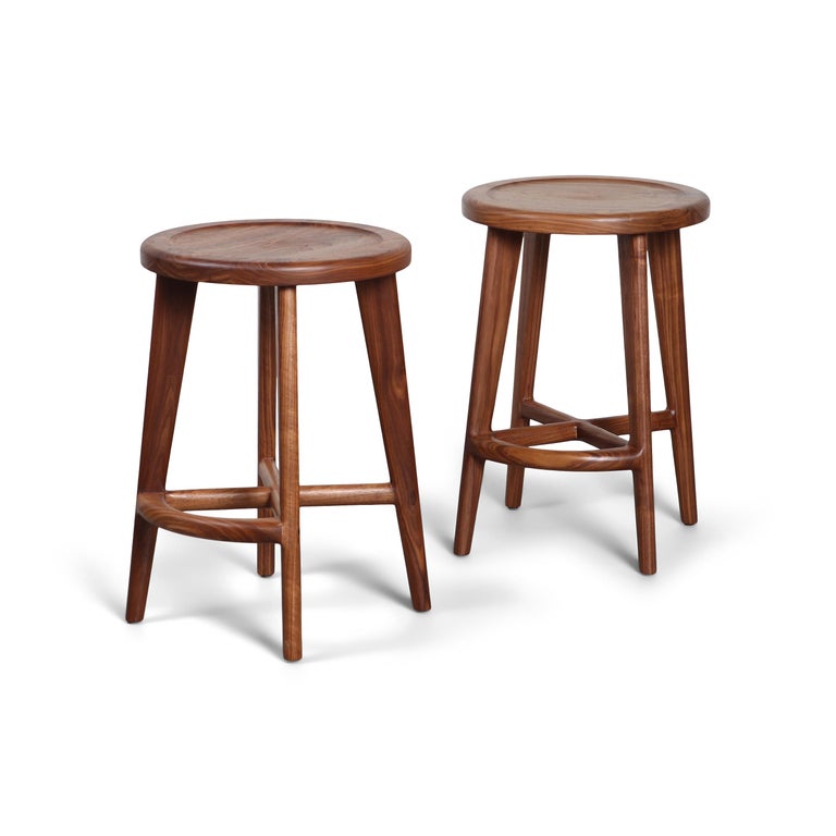 Handcrafted Solid Wood Bar or Counter Stool, Walnut Oak Ash For Sale at ...