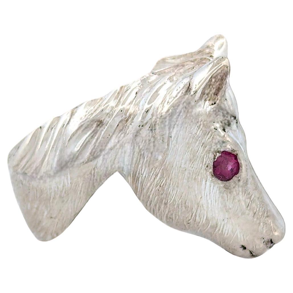Handcrafted Sterling Silver Horsethief Pass Horse Ring by Robert Drozd ...